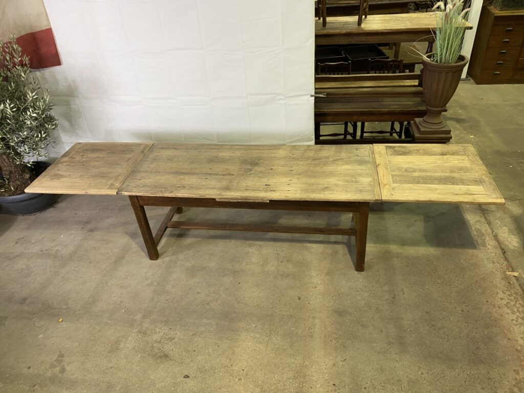 Antique French Oak 12 Seater Extending Scrub Top Refectory Dining Table ...