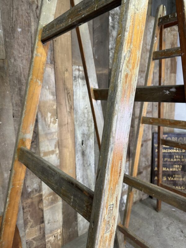 Vintage Pair Industrial Decorator's Ladders, c 1940