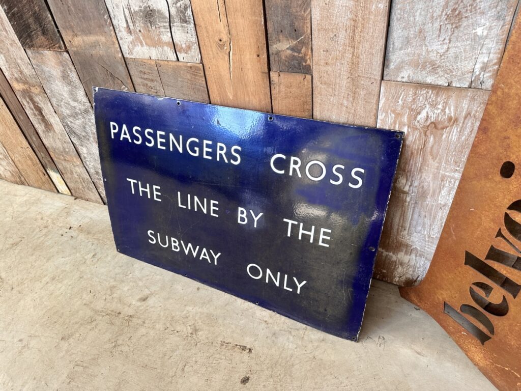 Vintage LNER British Rail Notice “Passengers Cross The Line By The ...