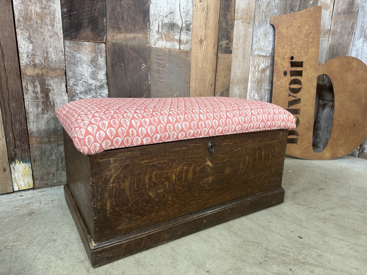 Antique Upholstered Blanket Box Ottoman Scumbled Pine, c 1870 - Belvoir ...
