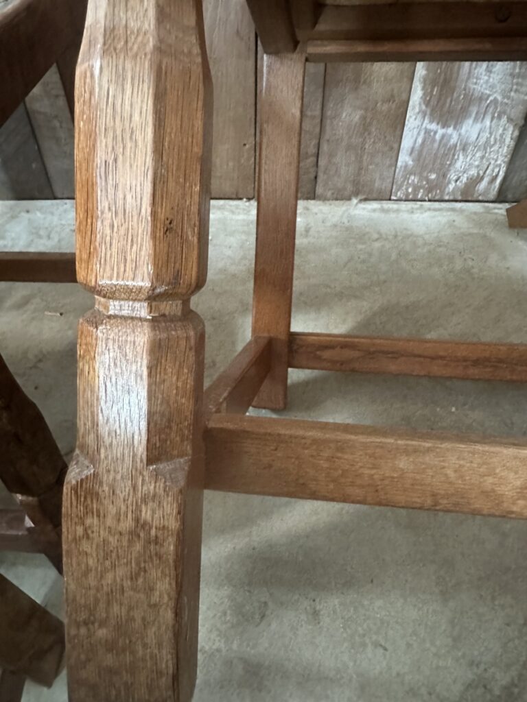 Vintage Set of Eight Oak and Leather Mouseman Dining Chairs, c 1955 ...