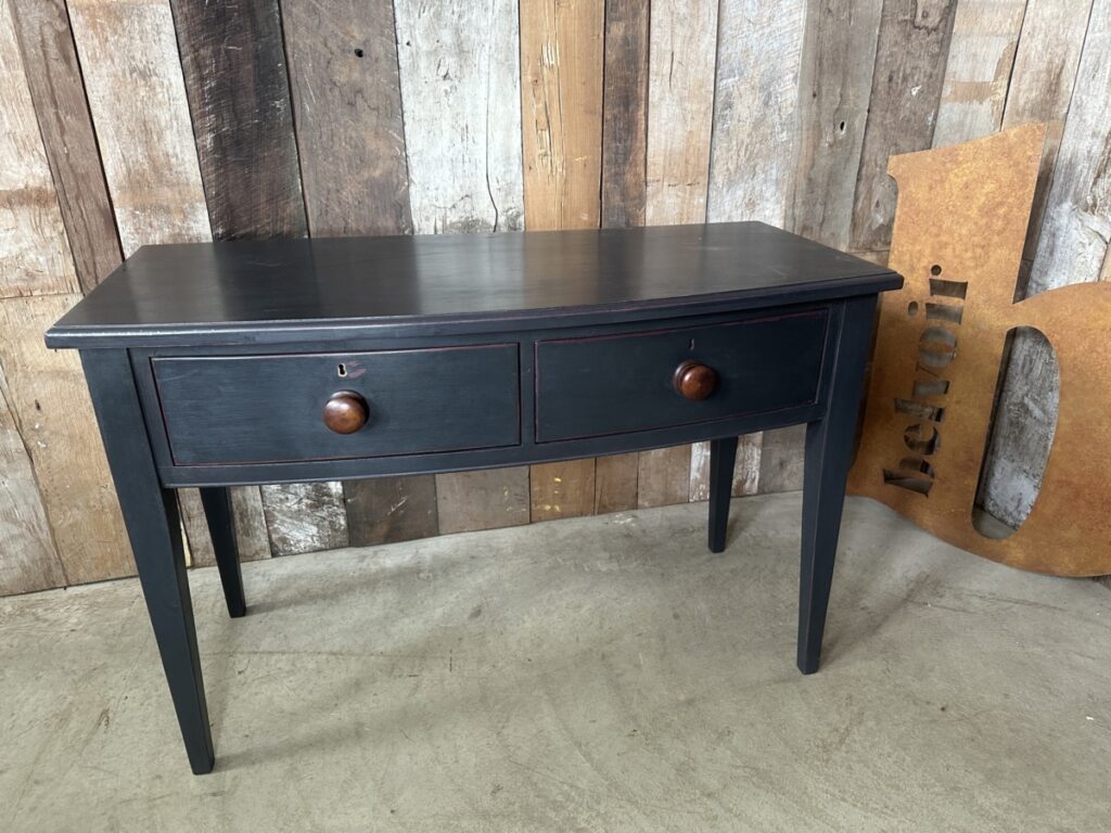 Antique Painted Pine Bow Front Console Hall Table Dark Blue - Belvoir ...