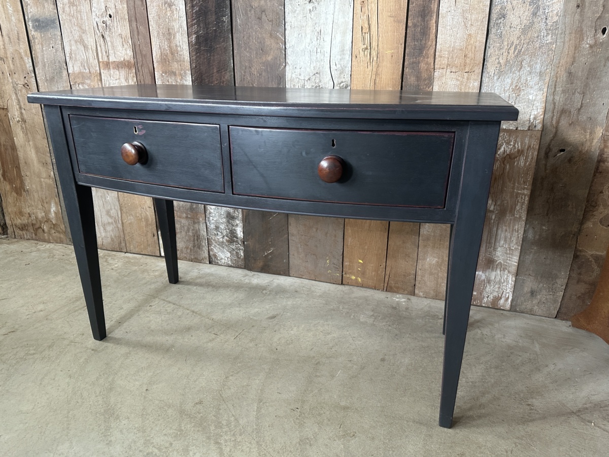 Antique Painted Pine Bow Front Console Hall Table Dark Blue - Belvoir ...