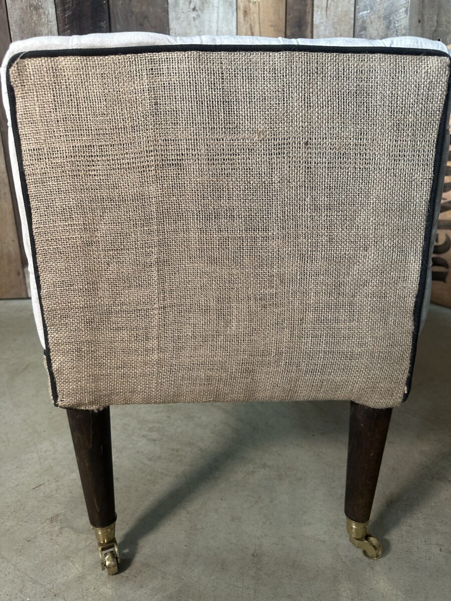 Vintage Upholstered Chesterfield Buttoned Window Dressing Seat Bench ...