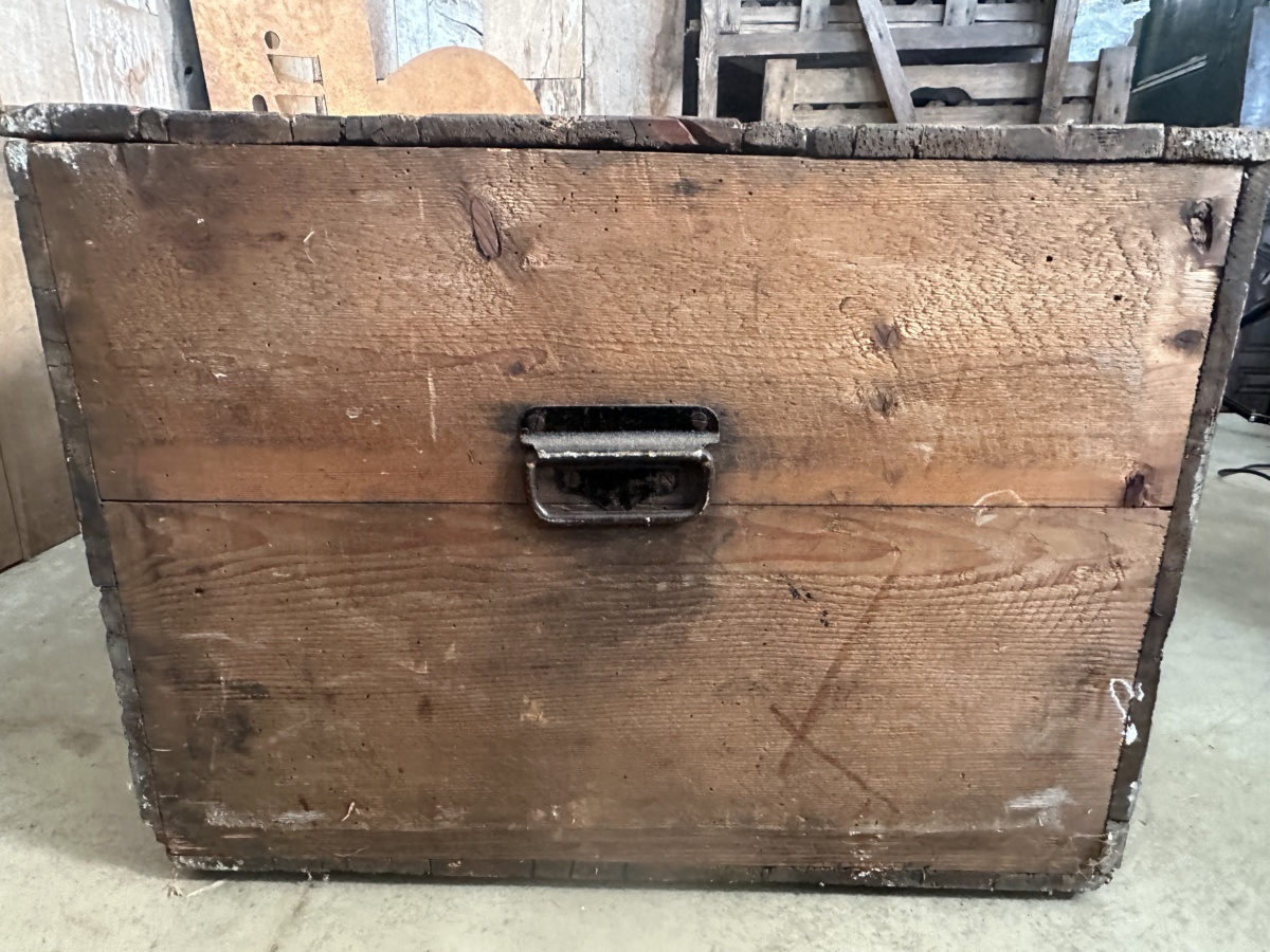 Antique English Pine Industrial Storage Trunk Box, c 1870 - Belvoir ...
