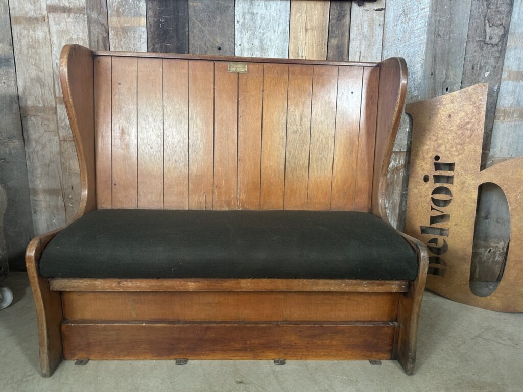 Vintage Mahogany Settle Pub Tavern Bench Settle - Belvoir Antiques ...